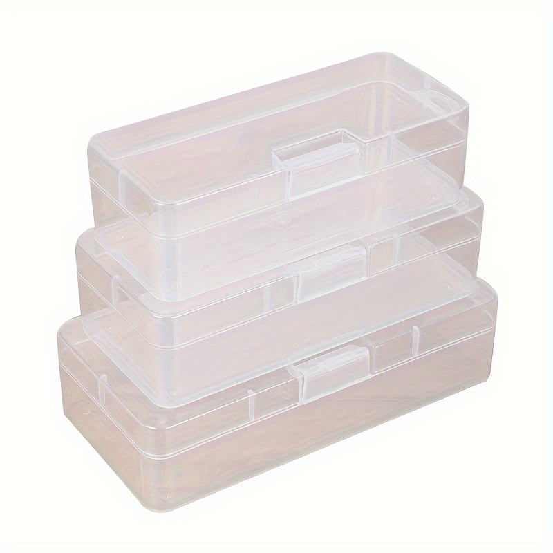 Transparent Transparent Plastic Box Stationery Box Storage Organizing ...