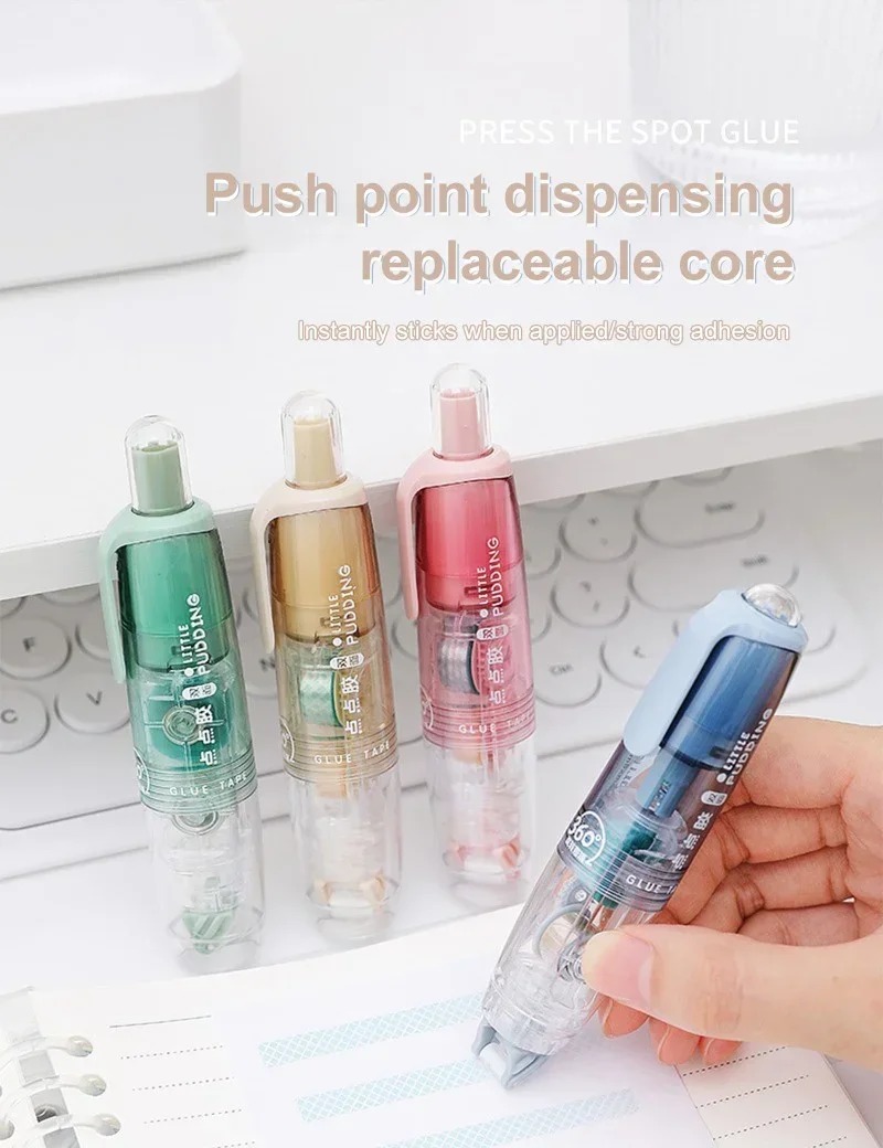 Cute Dots Glue Tape Double-Sided Adhesive Roller Pushable&Refillable ...