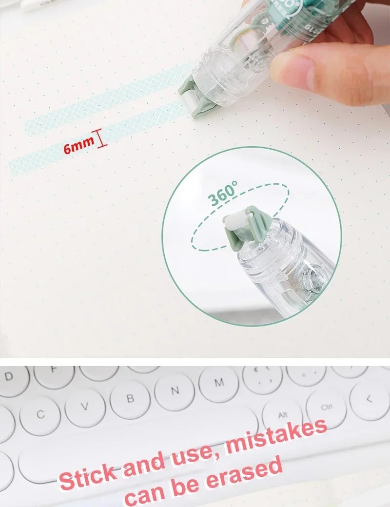 Cute Dots Glue Tape Double-Sided Adhesive Roller Pushable&Refillable ...