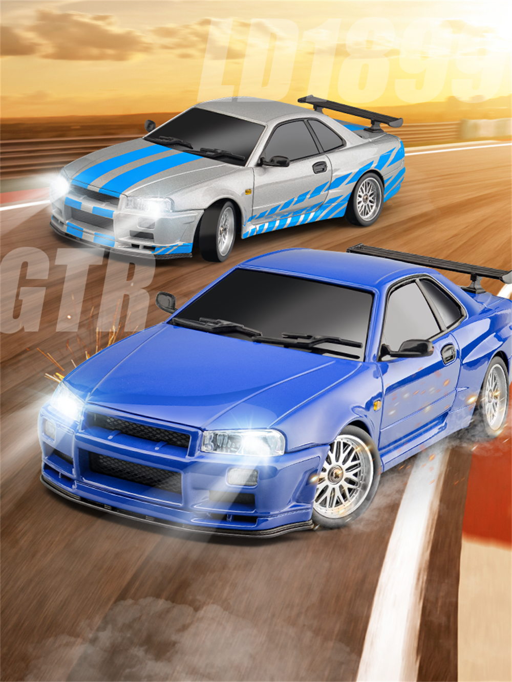 LDRC 1899 LD1899 RTR 1/18 2.4G 2WD metal shell RWD RC Car Drift GTR R34 ...
