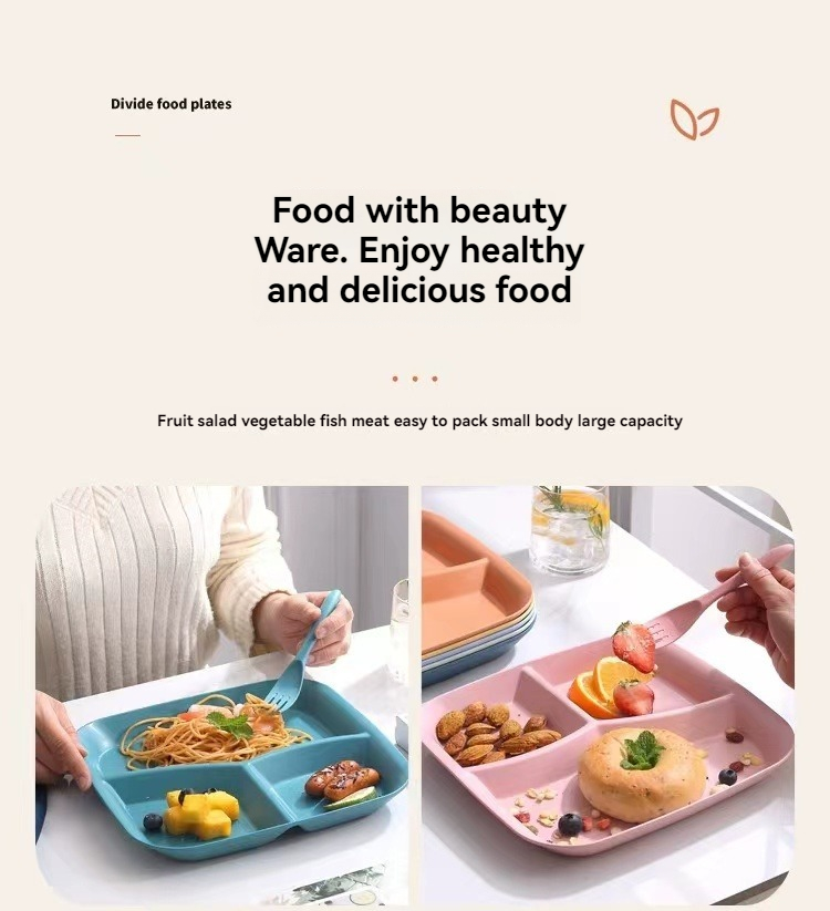 Creative Dining Plate Household Tableware Tray One Person Food Dividing ...