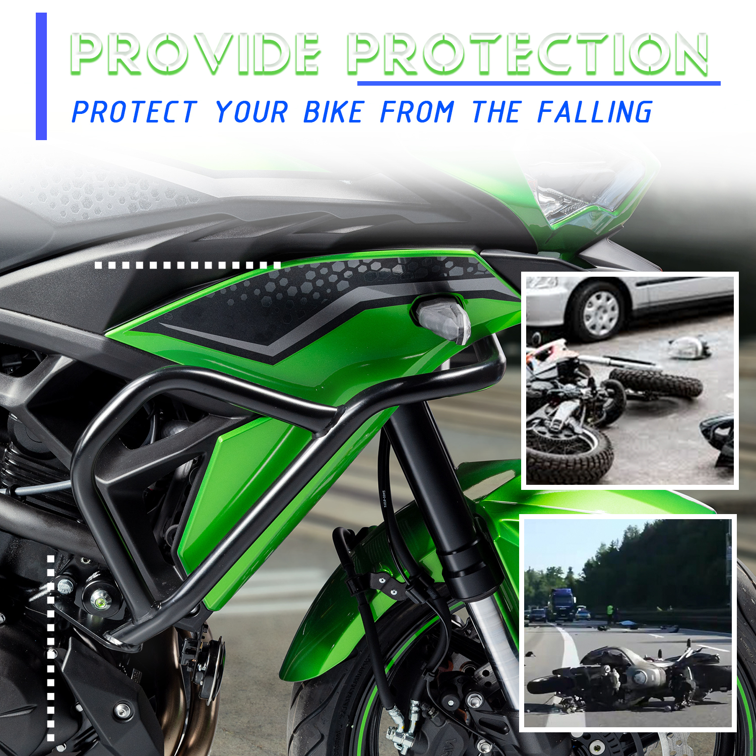 LJBKOALL for Kawasaki Versys 650 22-2025 Engine Guard Highway Crash Bar ...