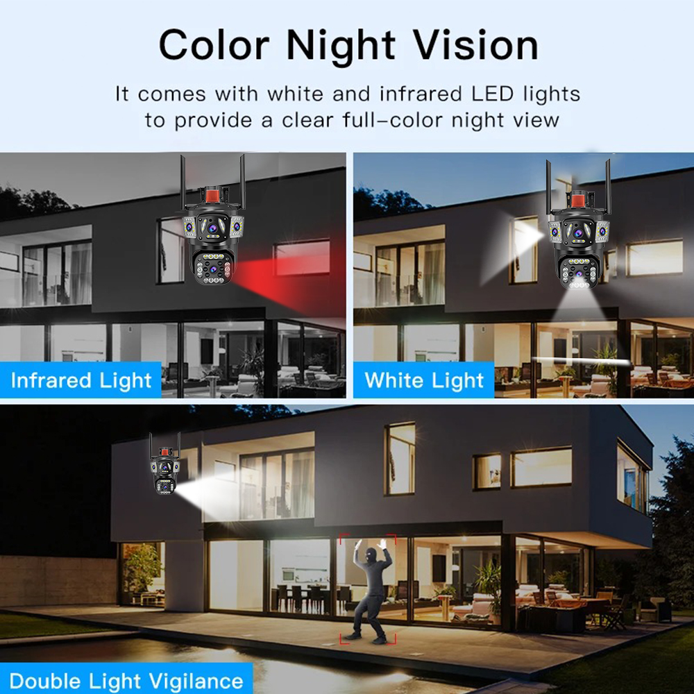 LLSEE V380 Dual Lens 4K 8MP Wireless 4G Sim Card 360 Motion Tracking ...