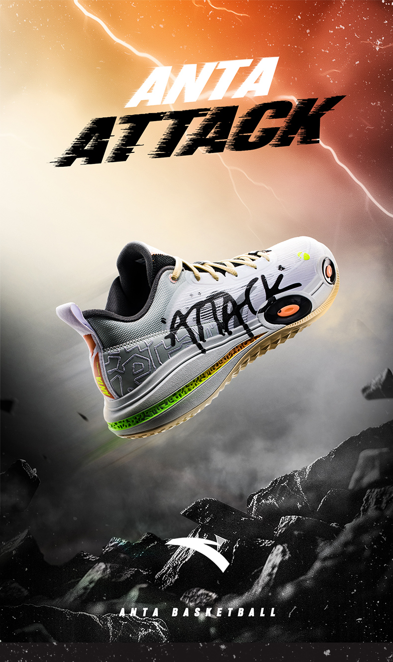 ANTA Men ATTACK Basketball Shoes Kasut Sukan Rebound Sports Shoe 112421109 Lelaki | Shopee Malaysia