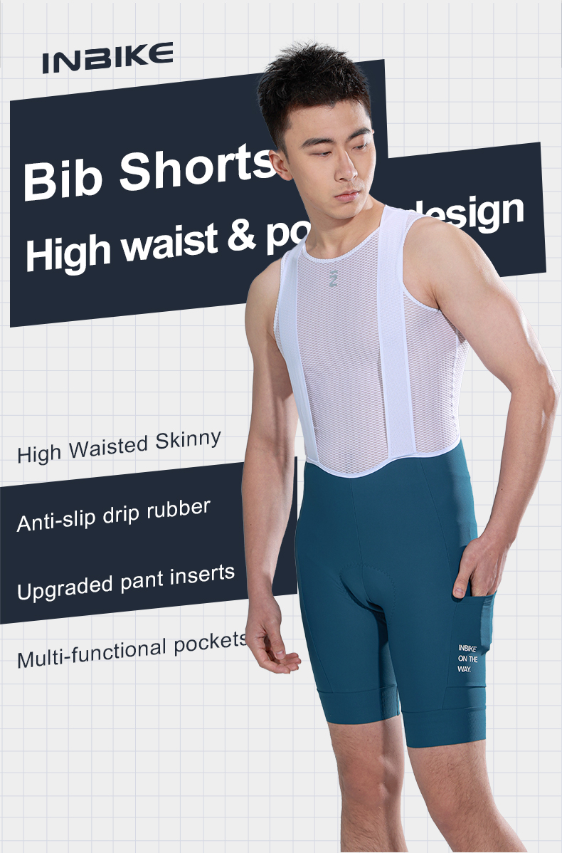 INBIKE Men's Cycling Bib Shorts 4D Padded MTB Bicycle Short Pants Road Bike Clothing with ...