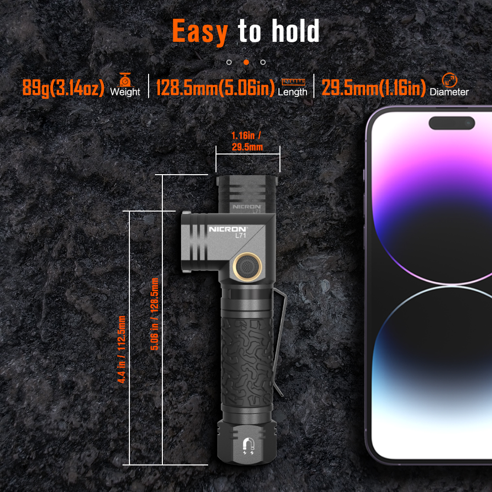 Nicron Torch Light L71 High Brightness Type-C Rechargeable Flashlight ...