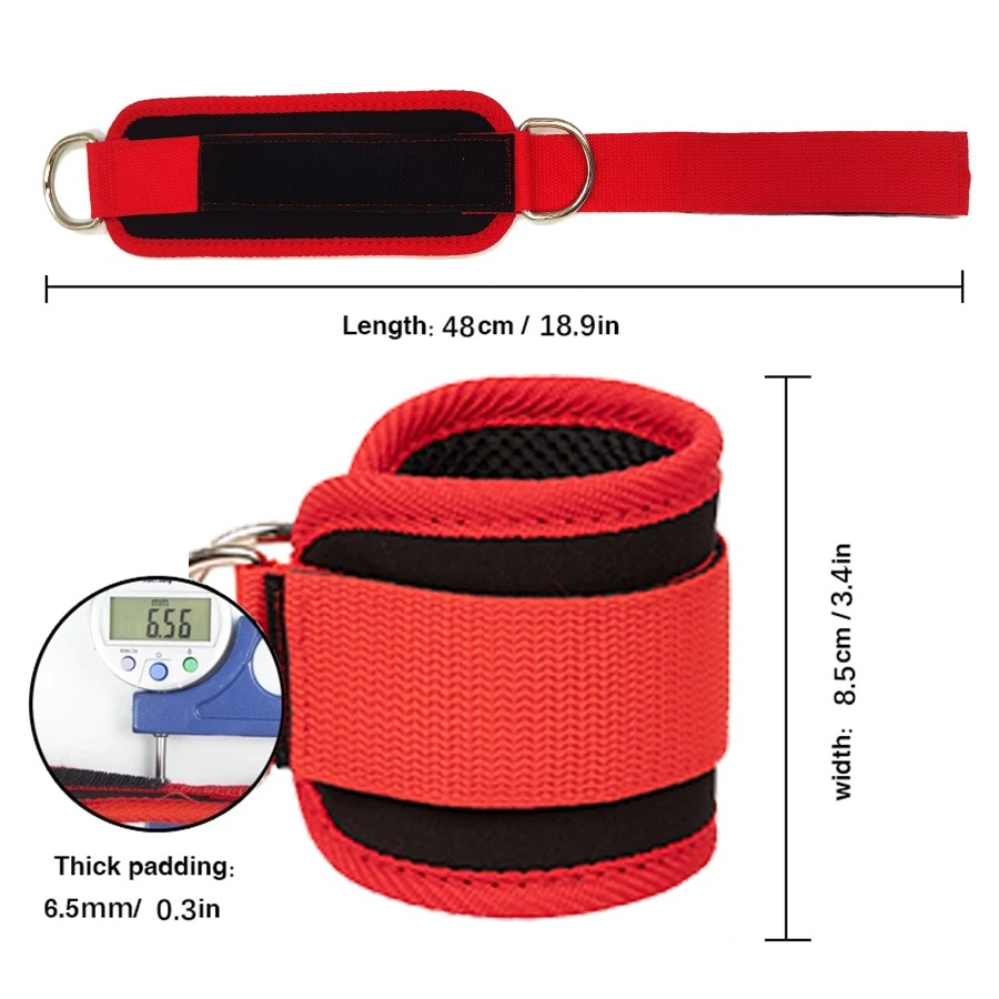 Adjustable Ankle Straps D-for Ring Support Cuffs Gym Leg Strength ...