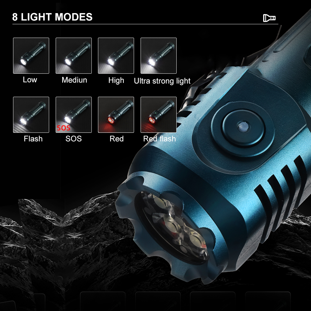 Asafee F52 Mini Tact ical Flashlight 5*XPG LED Super Bright High Power ...