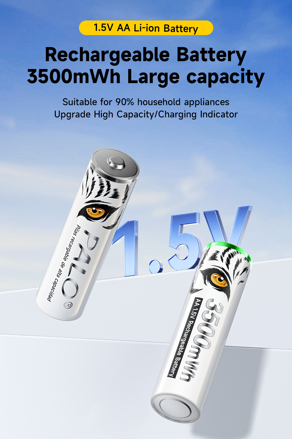 Cityork 1.5V Bateri AA 3500mWh AAA 1300mWh 2A/3A Rechargeable Battery ...