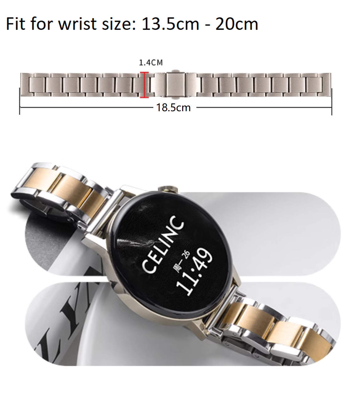 For Garmin Lily 2 Strap Elegant Stainless Steel Slim Watch Garmin Lily2 ...