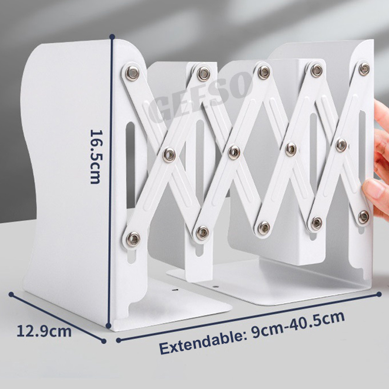 GEESO Book Stand Expandable Stainless Steel Bookend Book Holder ...