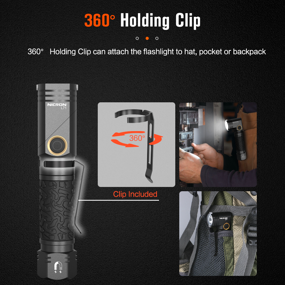 Nicron Torch Light L71 High Brightness Type-C Rechargeable Flashlight ...