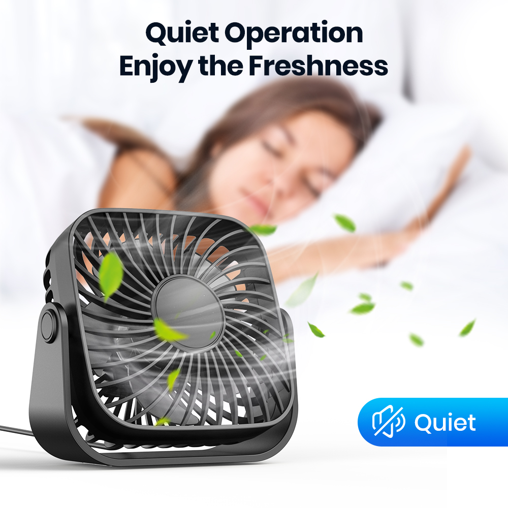 TOPK USB Desk Fan Strong 3-Speed Wind Small USB Fan,Quiet Operation ...