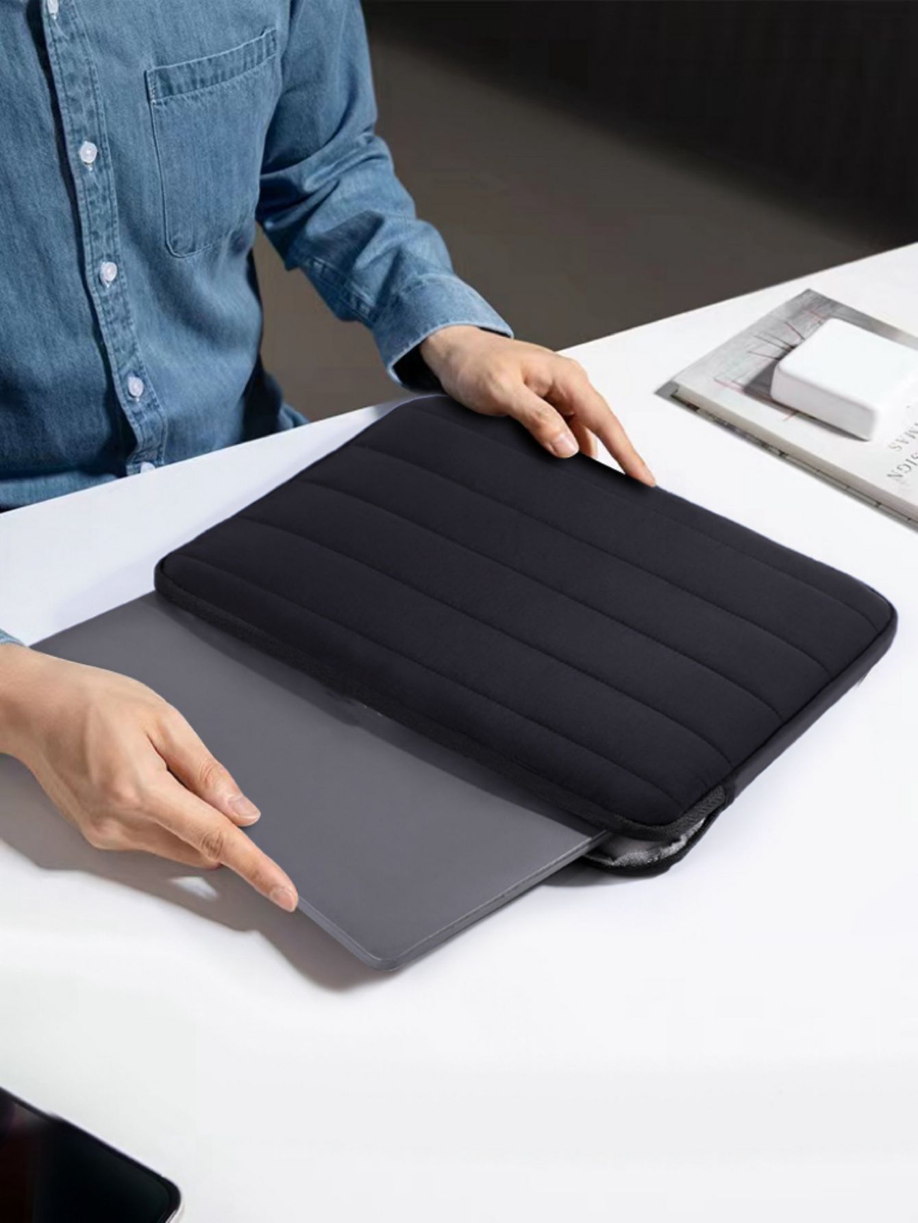 Laptop Bag Fashion Solid Color Simple 13-14inch Shockproof Tablet PC ...