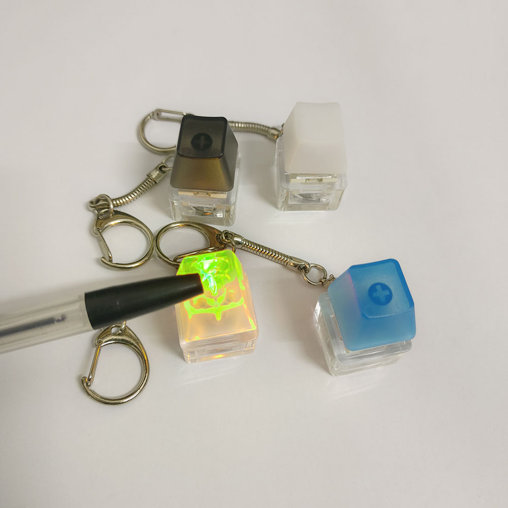 7 Colors Light Keychain Decompression Fingertip Press Toy Mechanical ...