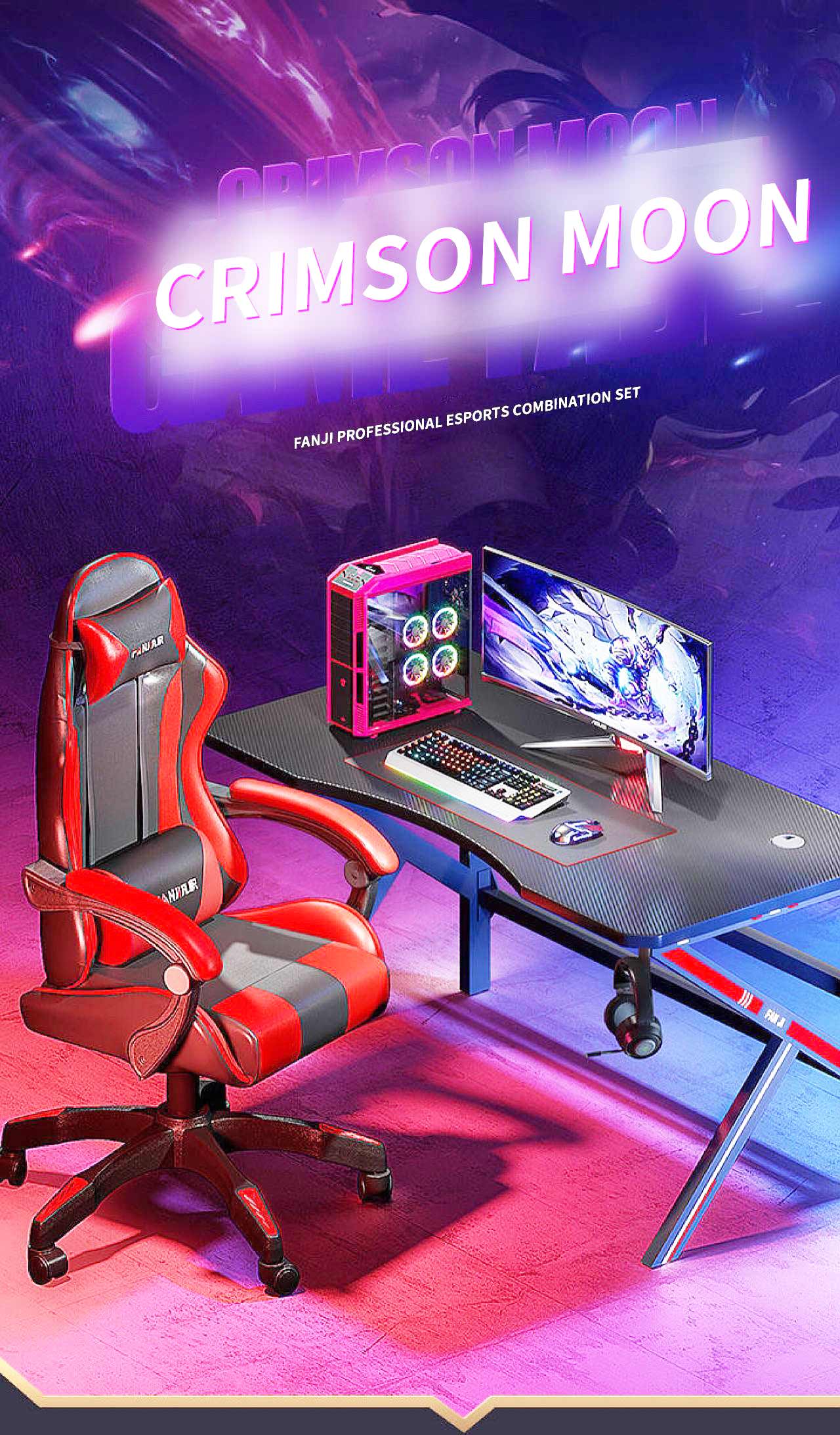 CiCi Gaming Table 120/140/160CM meja gaming murah meja PC Laptop Table ...