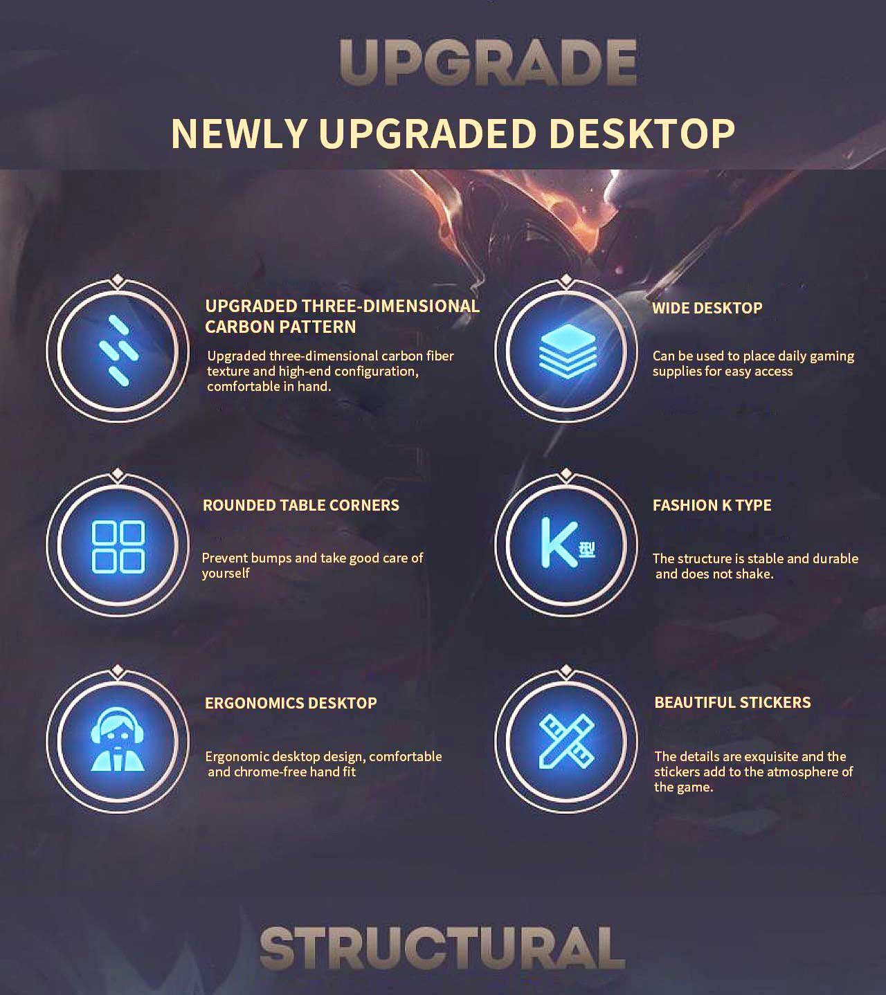 CiCi Gaming Table 120/140/160CM meja gaming murah meja PC Laptop Table ...