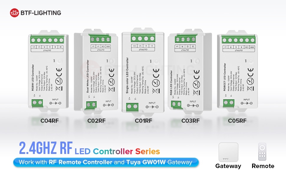 Mini LED Controller Kits 2.4GHz Remote Dimmer 2pin CCT 3pin RGB 4pin ...