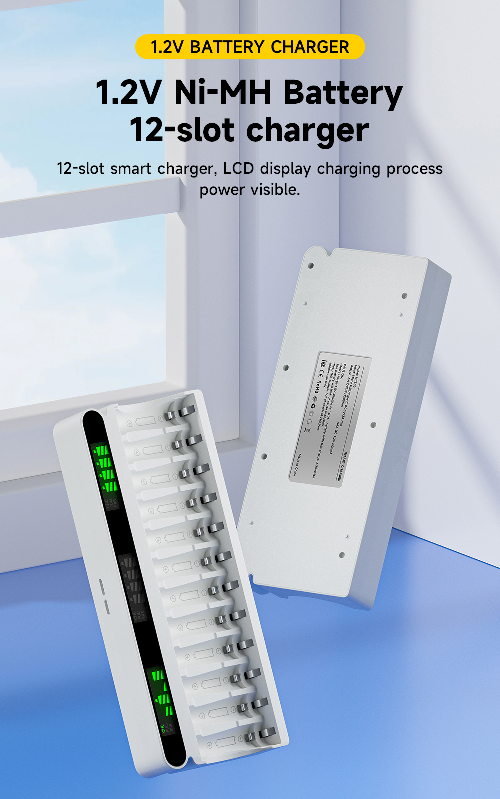 Cityork LCD Display Level Display Smart Battery Charger Battery ...