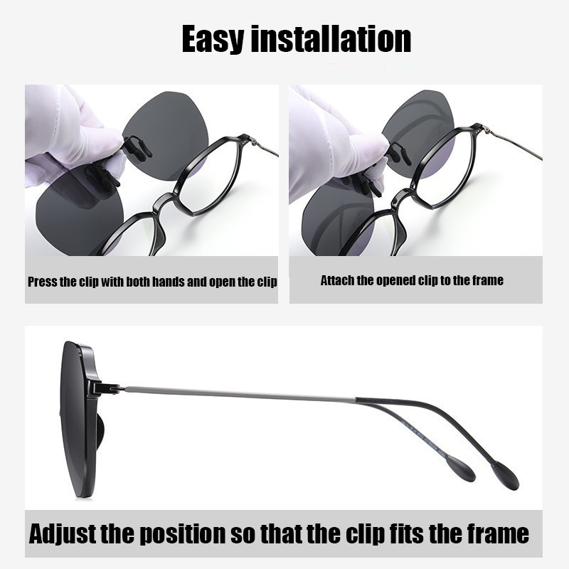 【READY STOCK】Polarized Sunglasses Clips Dual-Purpose Fashion Glasses ...