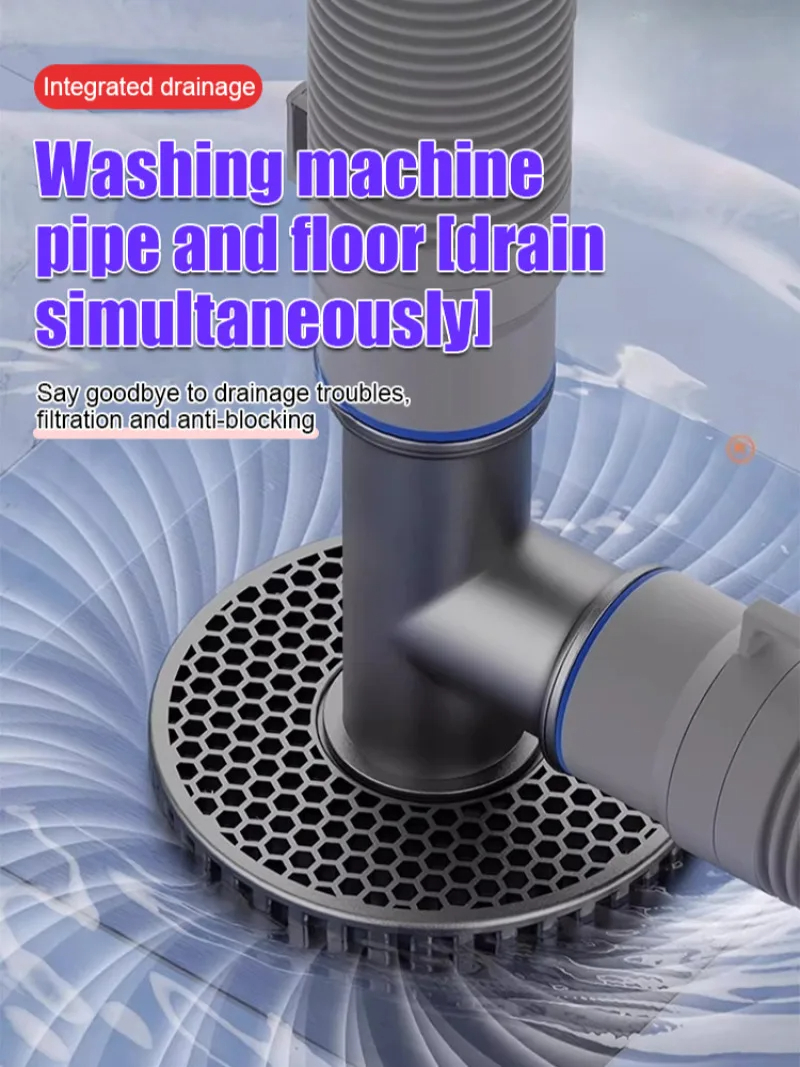 (Local Shipment) Universal Washing Machine Drain Floor Cover Three-way Dual-use Washing Machine ...