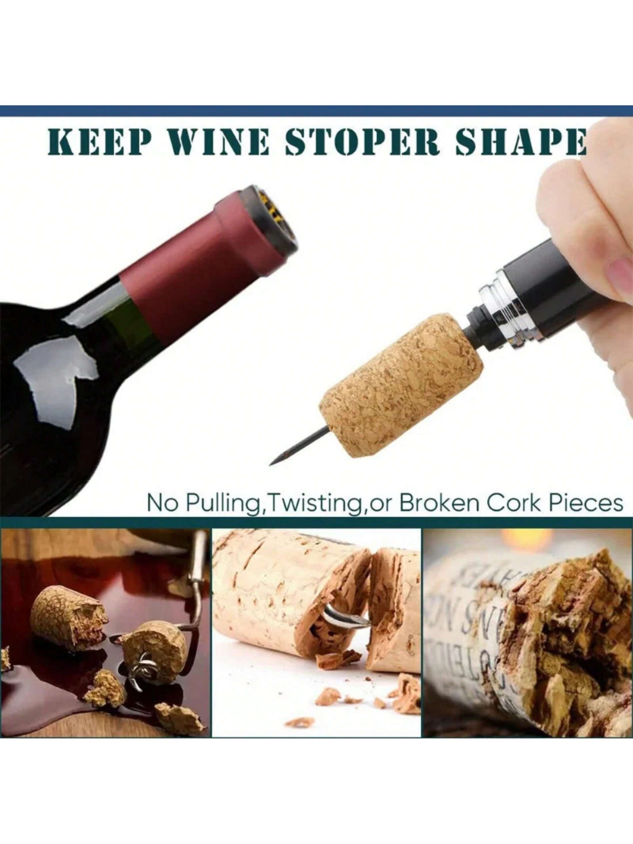 Safety Air Pump Wine Bottle Opener With Foil Cutter Wine Corkscrew ...
