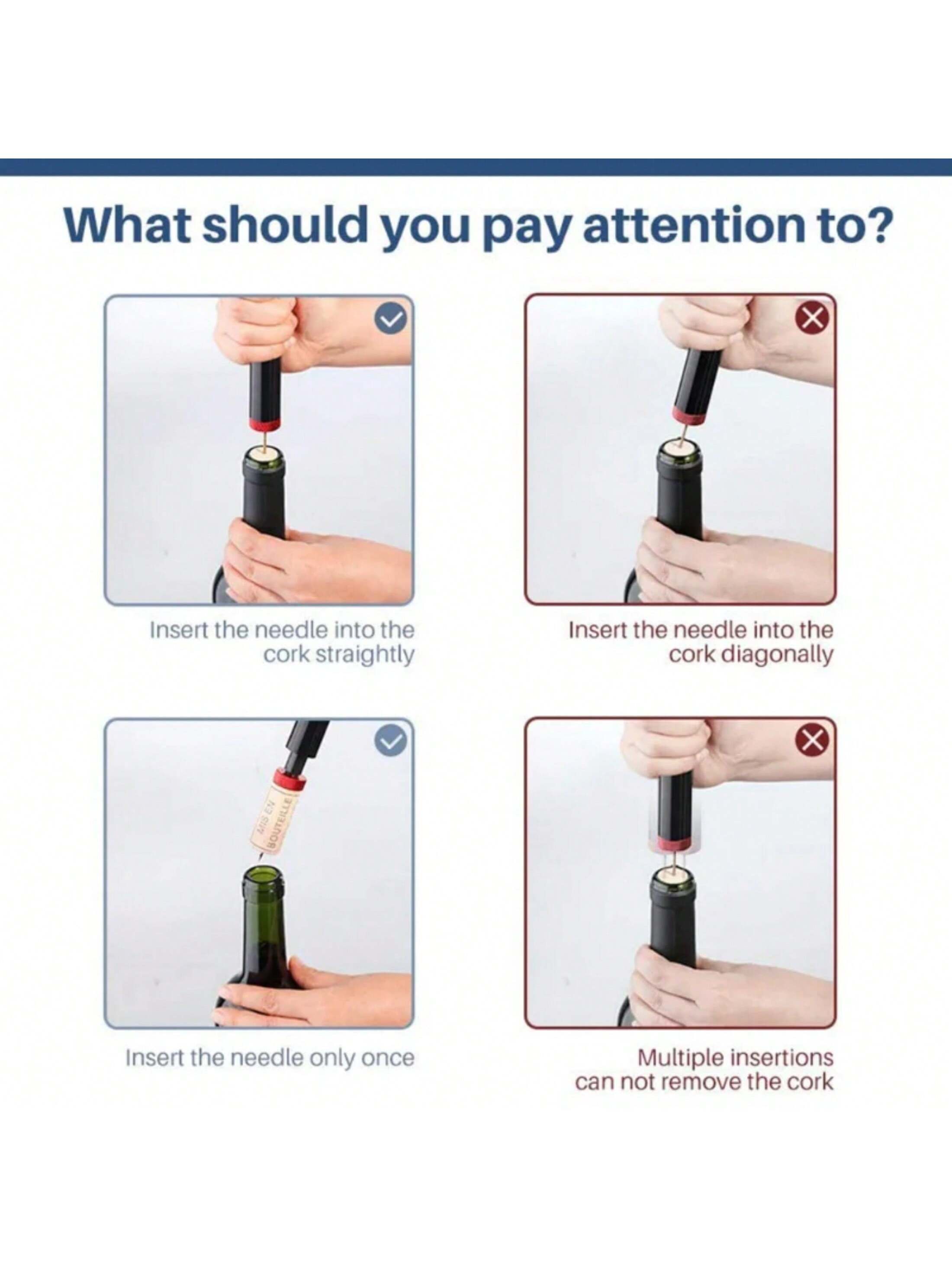 Safety Air Pump Wine Bottle Opener With Foil Cutter Wine Corkscrew ...