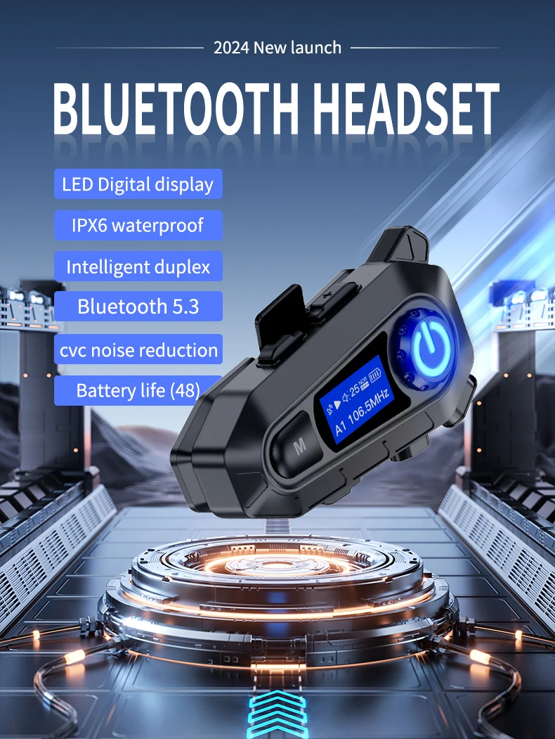 A1 Helmet Headset Bluetooth Waterproof Motorcycle Headphone for Full ...