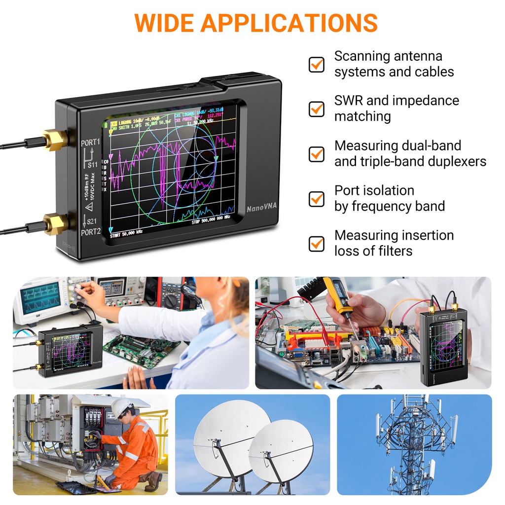 [Local Stock] NanoVNA-H Vector Network Antenna Analyzer 10KHz-1.5GHz MF ...