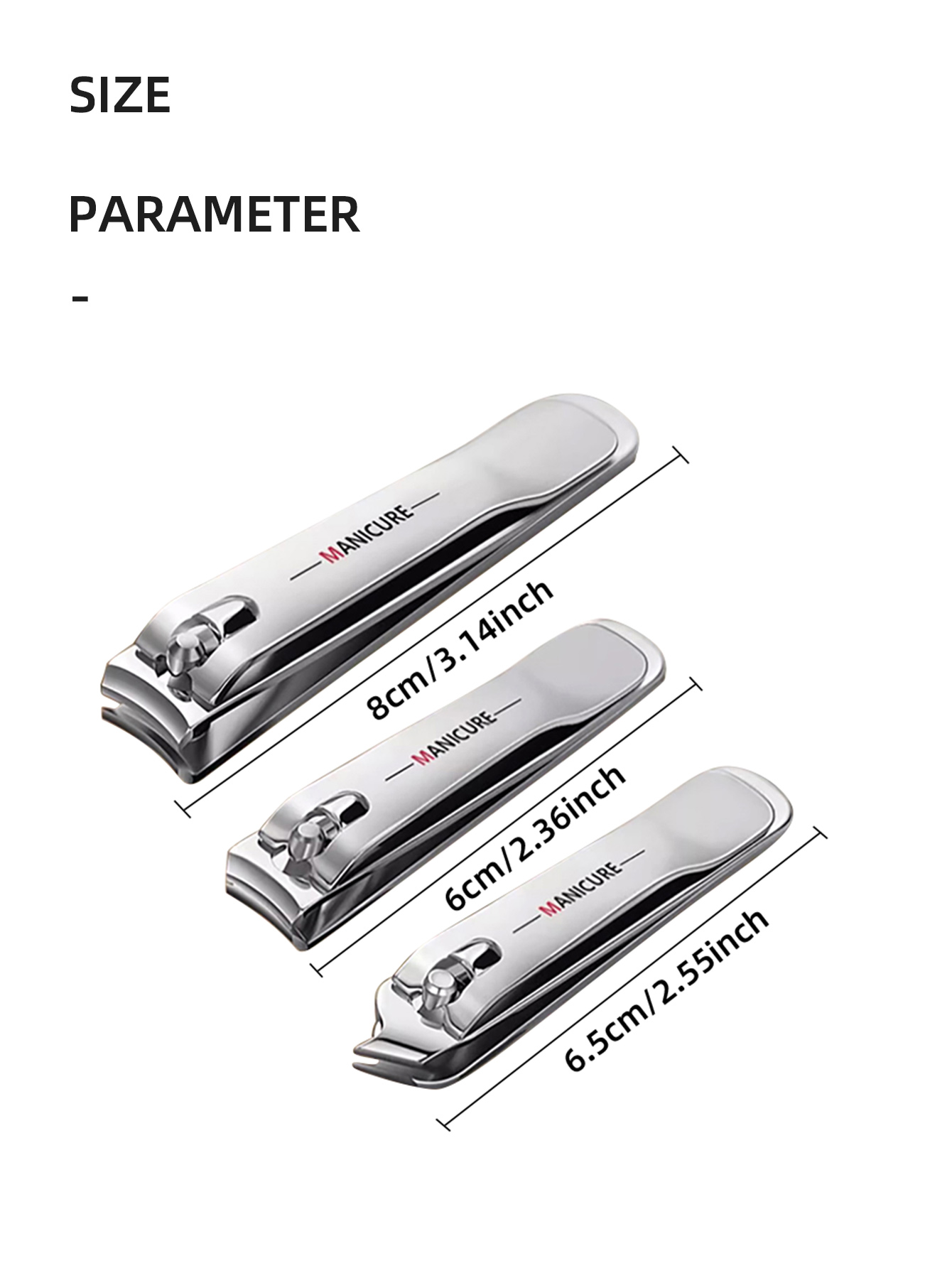 3 Piece Nail Clipper Set, Nail Clipper Set, Home Nail Scissors ...