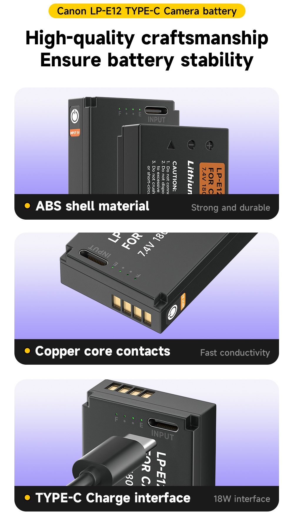 Cityork LPE12 LP E12 LP-E12 2000mAh Li-ion Rechargeable Battery With ...