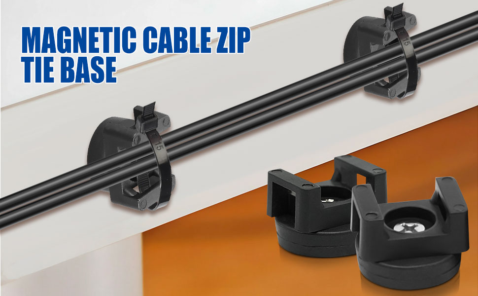 5Pcs Magnetic Cable Zip Tie Base, Multipurpose Cable Ties Mount Wire ...