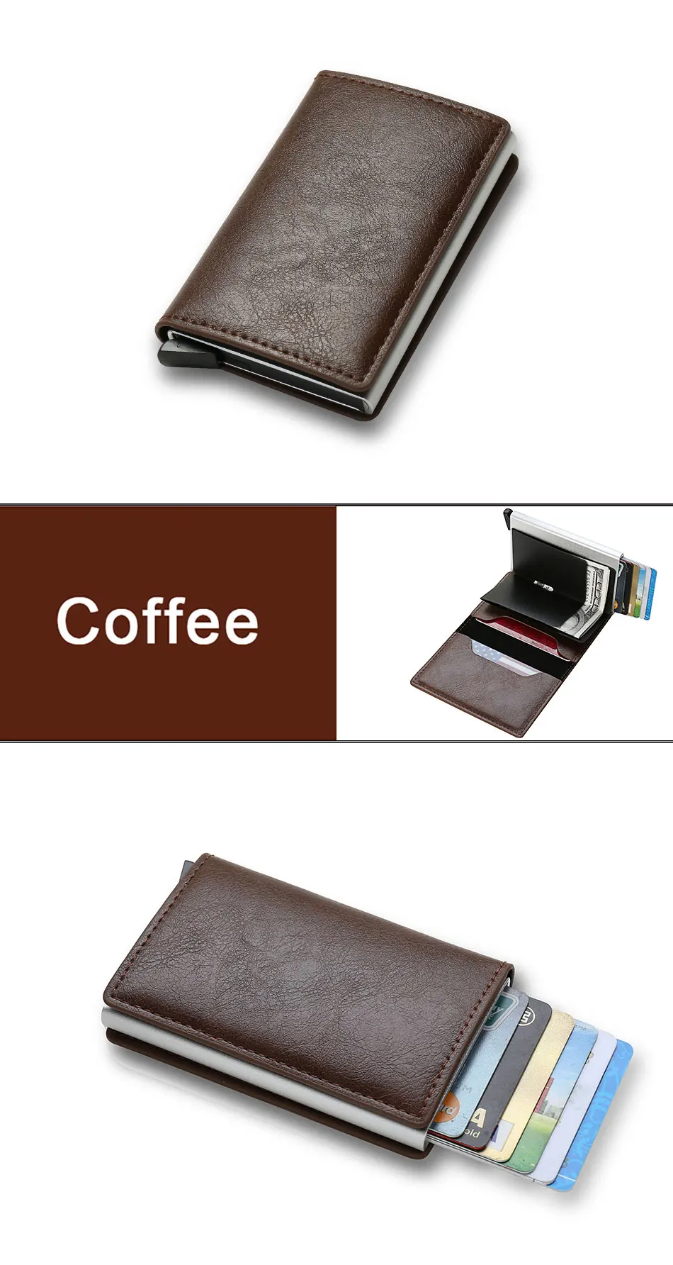 ANTI Rfid Credit Card Holder Men Wallets Bank Cardholder Case Small ...