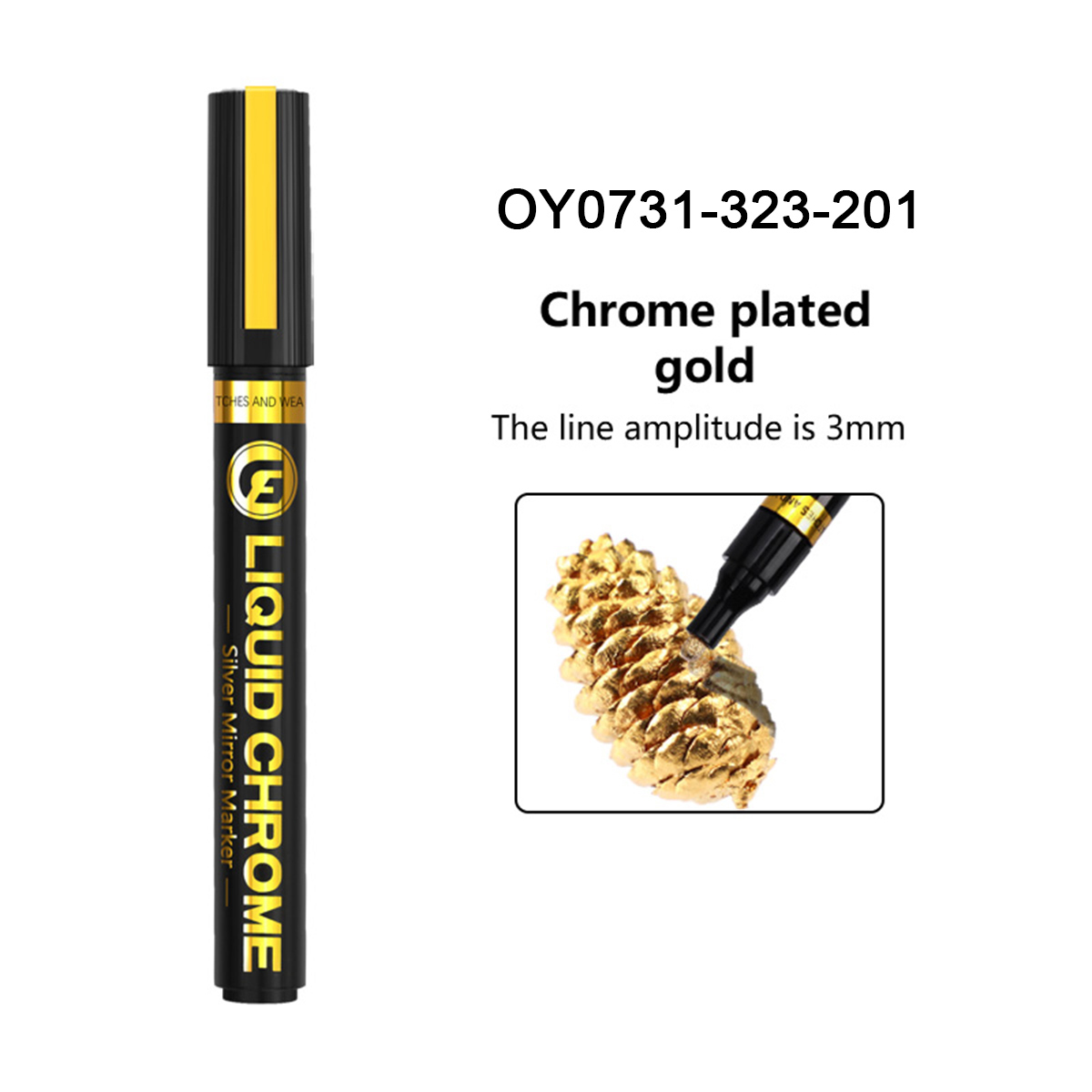 Reflective Chrome Marker Pen Set – Metallic Gold, Silver, Copper Paint ...