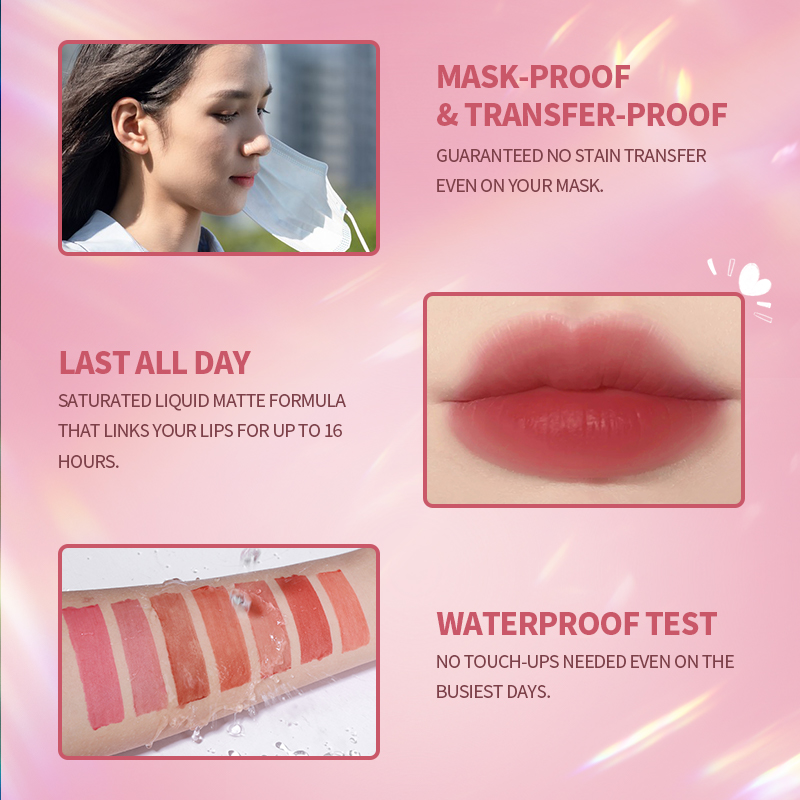 KIMUSE Water Tint Lip Glaze Waterproof Long Lasting Matte Liquid Lip ...