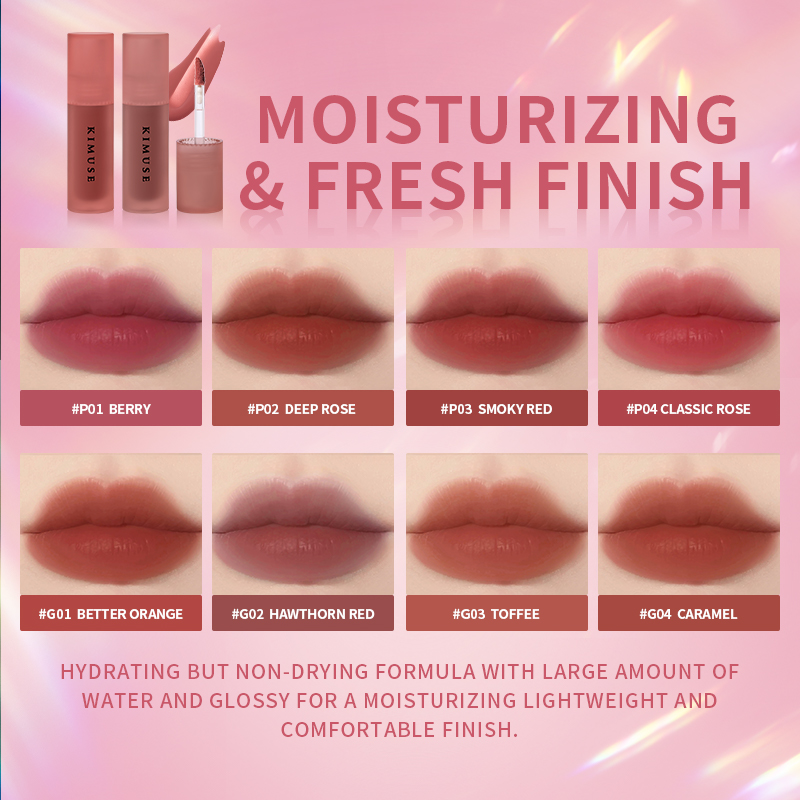 KIMUSE Water Tint Lip Glaze Waterproof Long Lasting Matte Liquid Lip ...