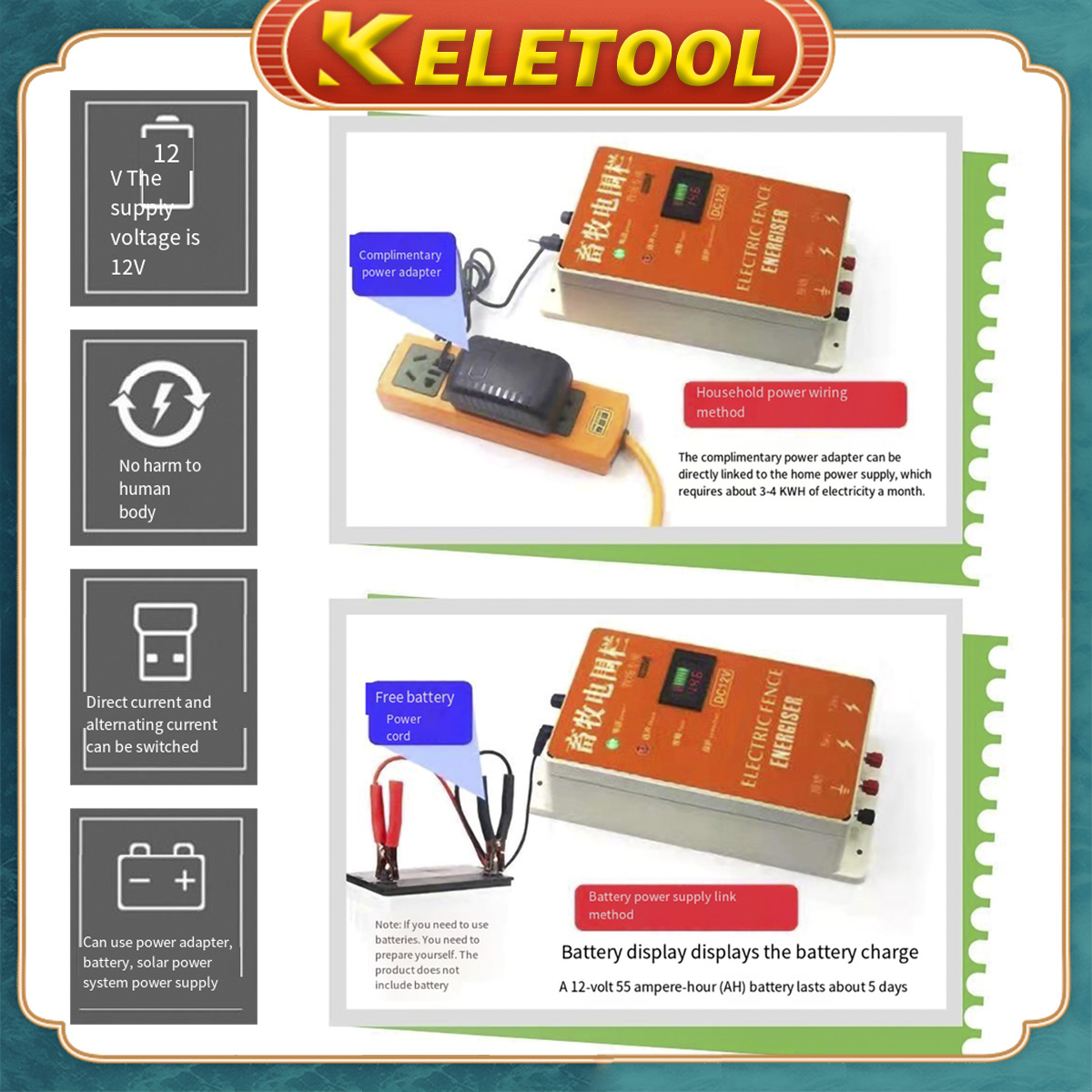 electric fence Pagar Elektrik Kebun Electri Fence 220V 20KM Solar Fence ...