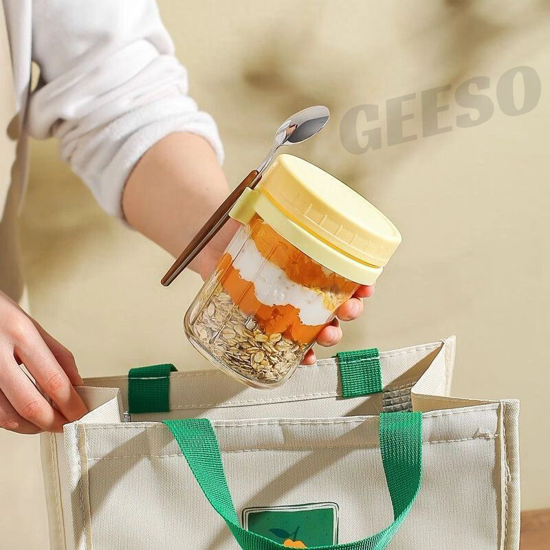 GEESO Oatmeal Cup Overnight Oats Breakfast Cup With Free Spoon Sealed ...