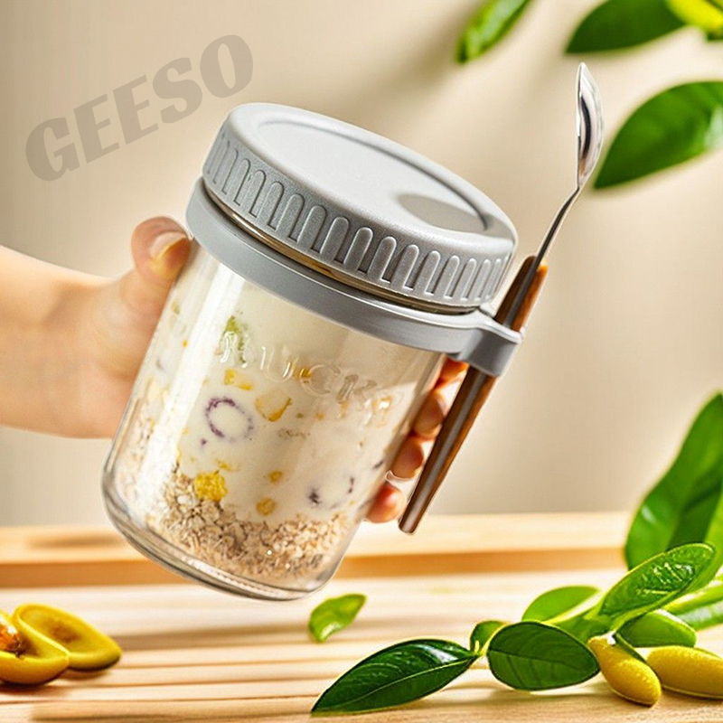 GEESO Oatmeal Cup Overnight Oats Breakfast Cup With Free Spoon Sealed ...