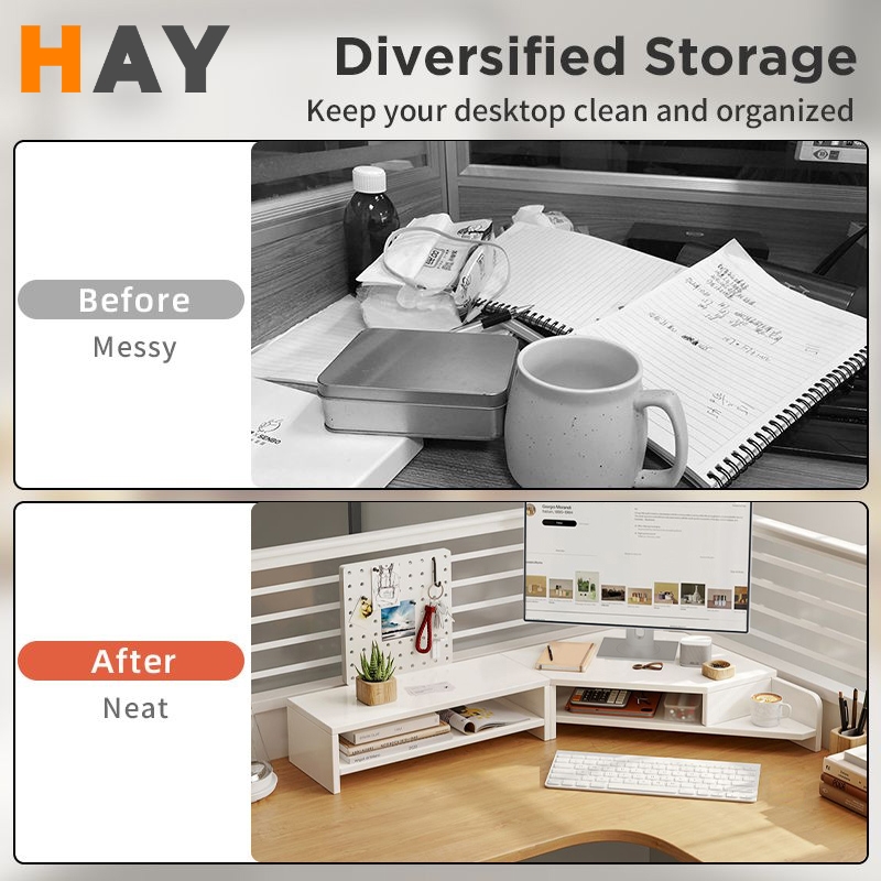 Monitor Stand 1/2 Tier Computer Monitor Screen Shelf Computer Rack ...