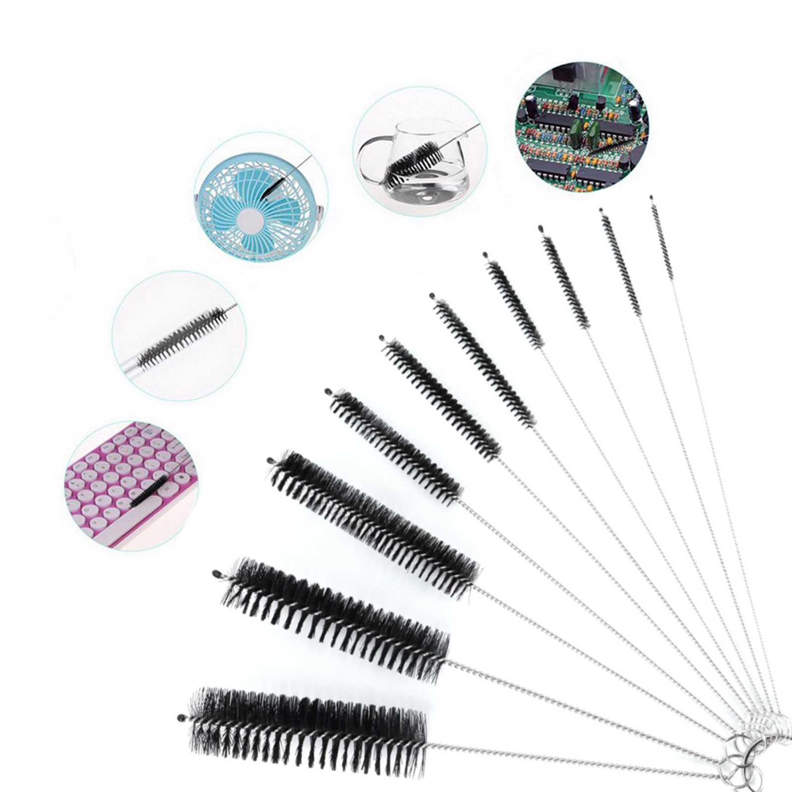 10-Piece Straw Cleaner Brush Kit: Long Pipe Cleaners for Straws, Sippy ...