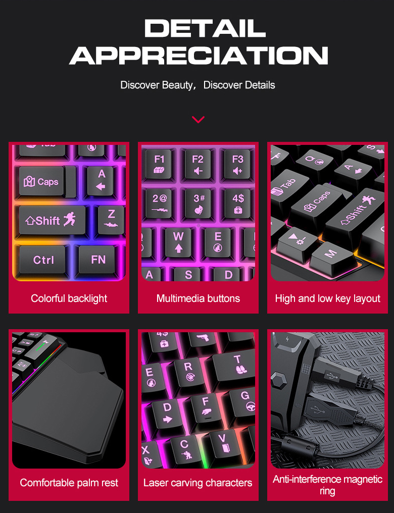 Thunder Wolf TF900 one-handed game keyboard Throne left hand keypad ...