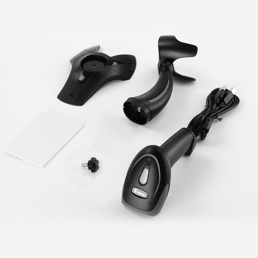 Eyoyo Wired 1D 2D QR Barcode scanner with stand USB Wired Handheld ...