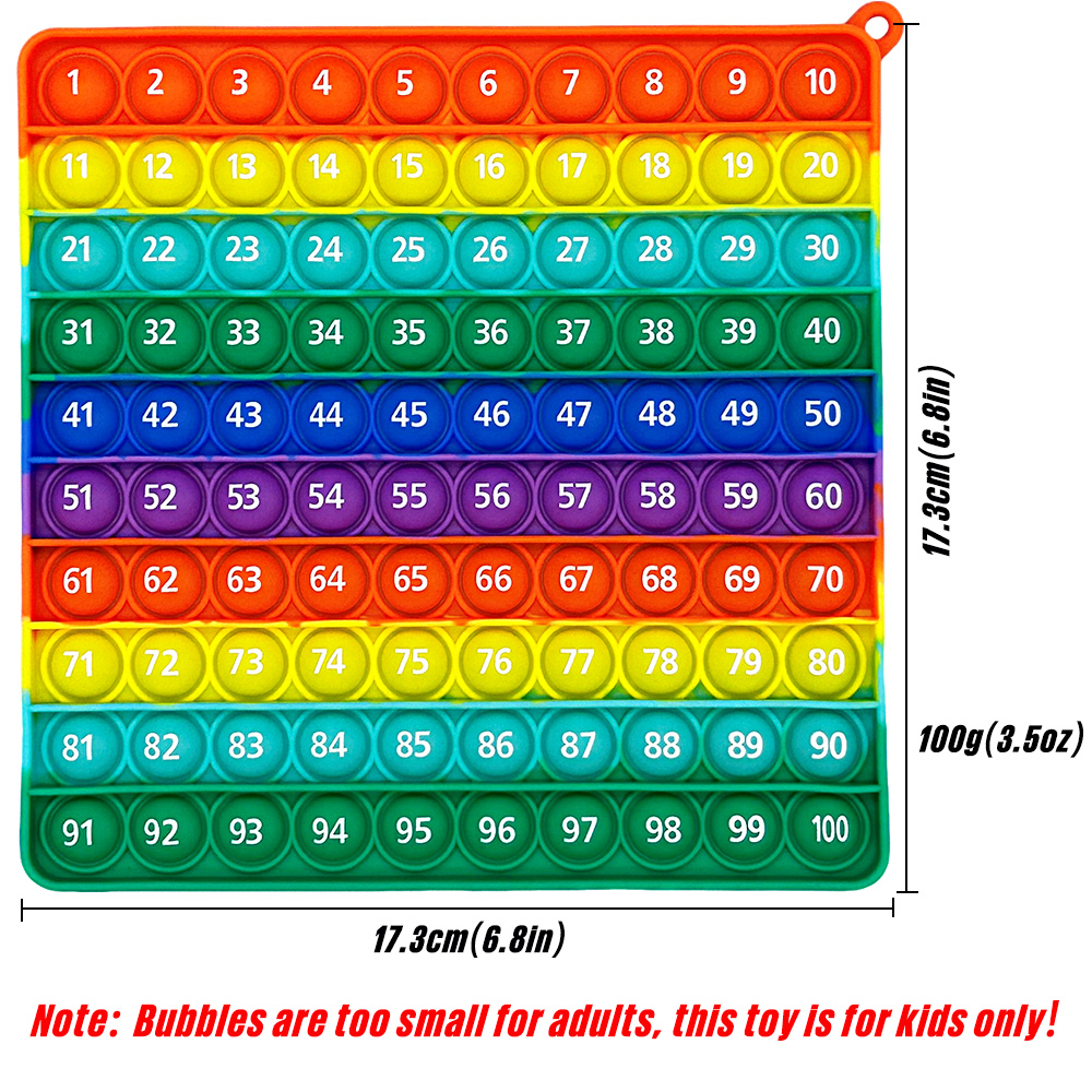 6.8in(17.3cm) 1-100 Numbers Counting Math Games Pop Toy , Quick Push ...