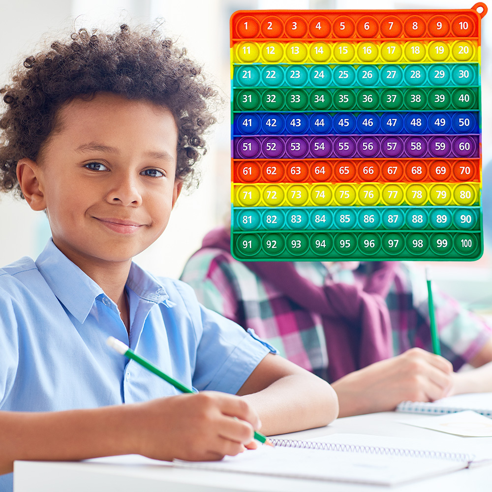 6.8in(17.3cm) 1-100 Numbers Counting Math Games Pop Toy , Quick Push ...