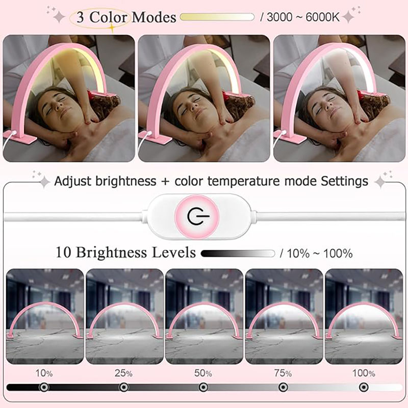 Half Moon Nail Lamp Curved Manicure Table Lamp LED Eyelash Extension ...