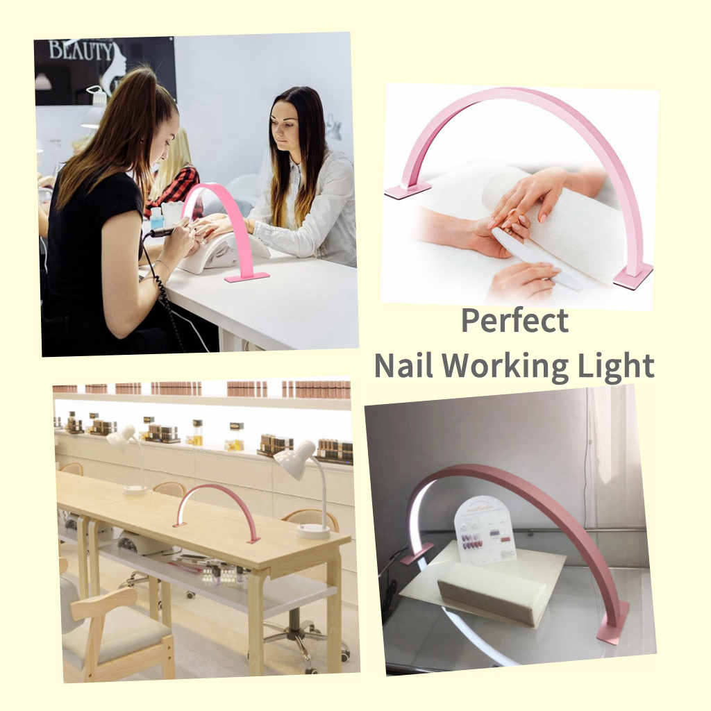 Half Moon Nail Lamp Curved Manicure Table Lamp LED Eyelash Extension ...