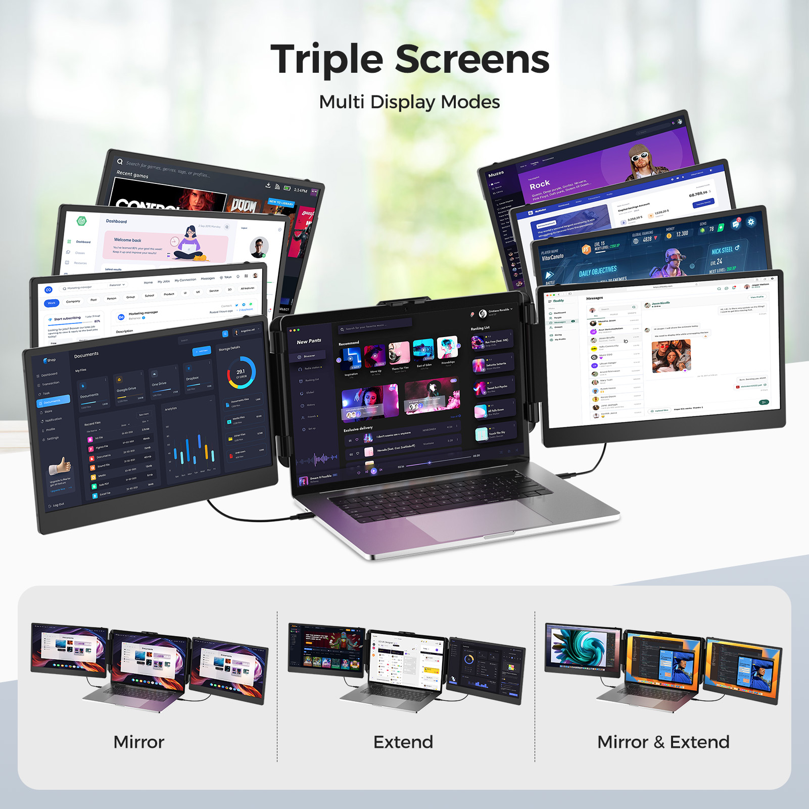 Laptop Screen Extender S2 - Laptop Monitor Extender Ultra Slim 14 ...