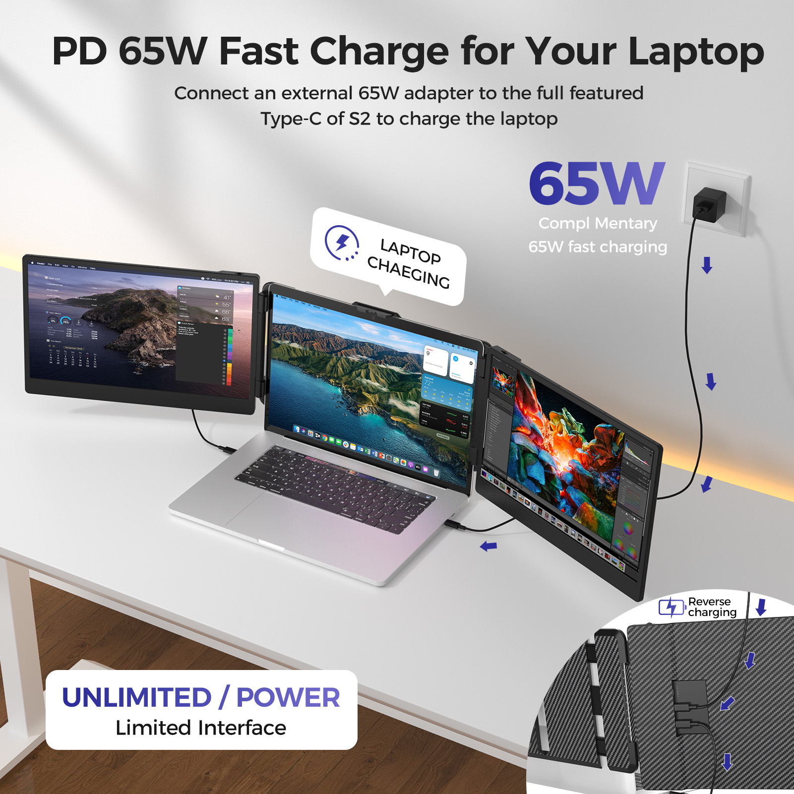 Laptop Screen Extender S2 - Laptop Monitor Extender Ultra Slim 14 ...