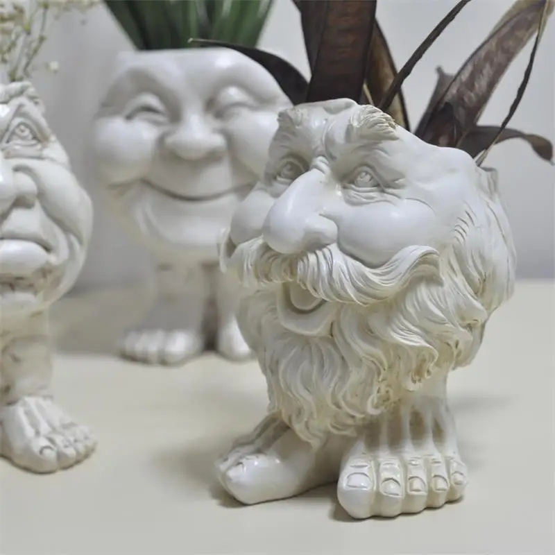 1pc Muggly's The Face Statue Planter Funny Muggle Face Resin Sculpture ...
